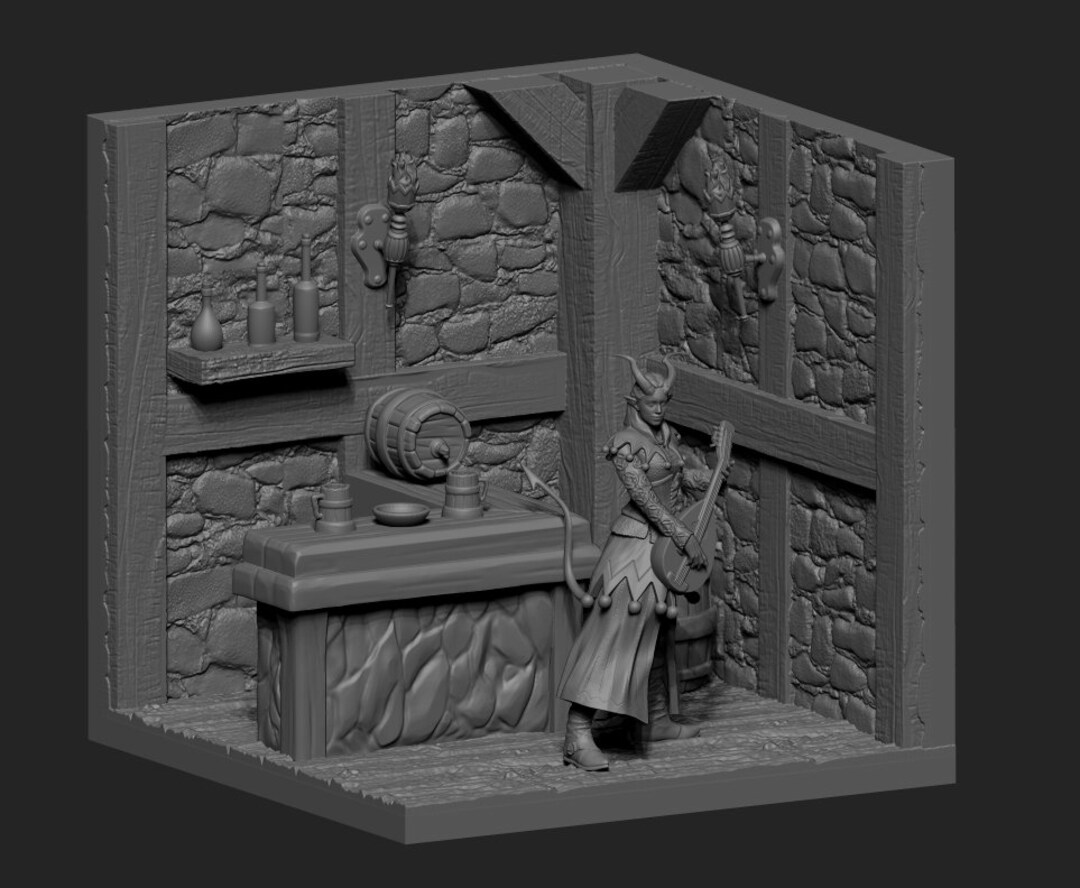 Diorama Demon Bard by Hardcore Miniatures Great for Display, Superhero ...