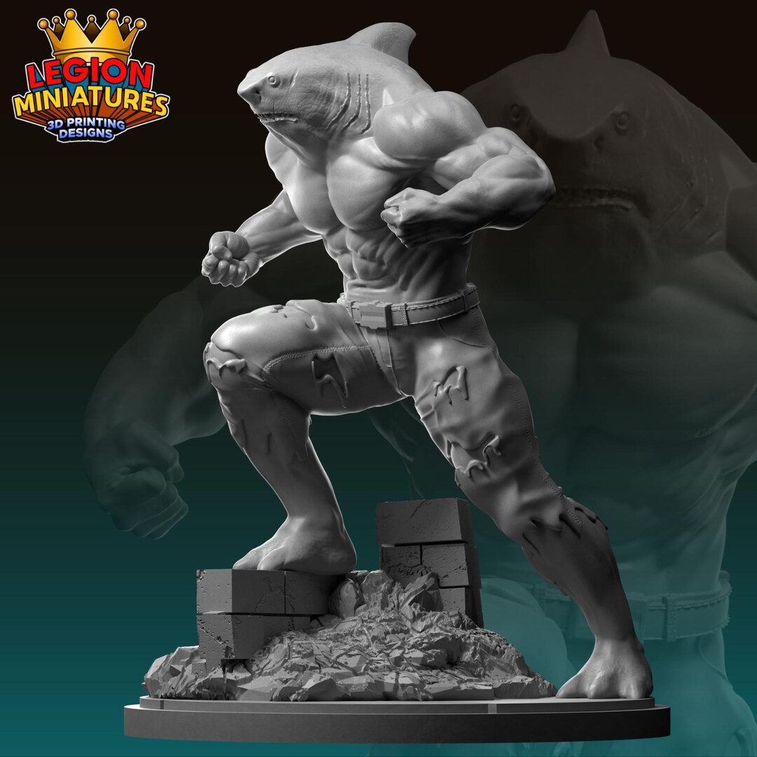 Shark Lord 40mm Scale on 35mm Base by Legion Miniatures Great for ...