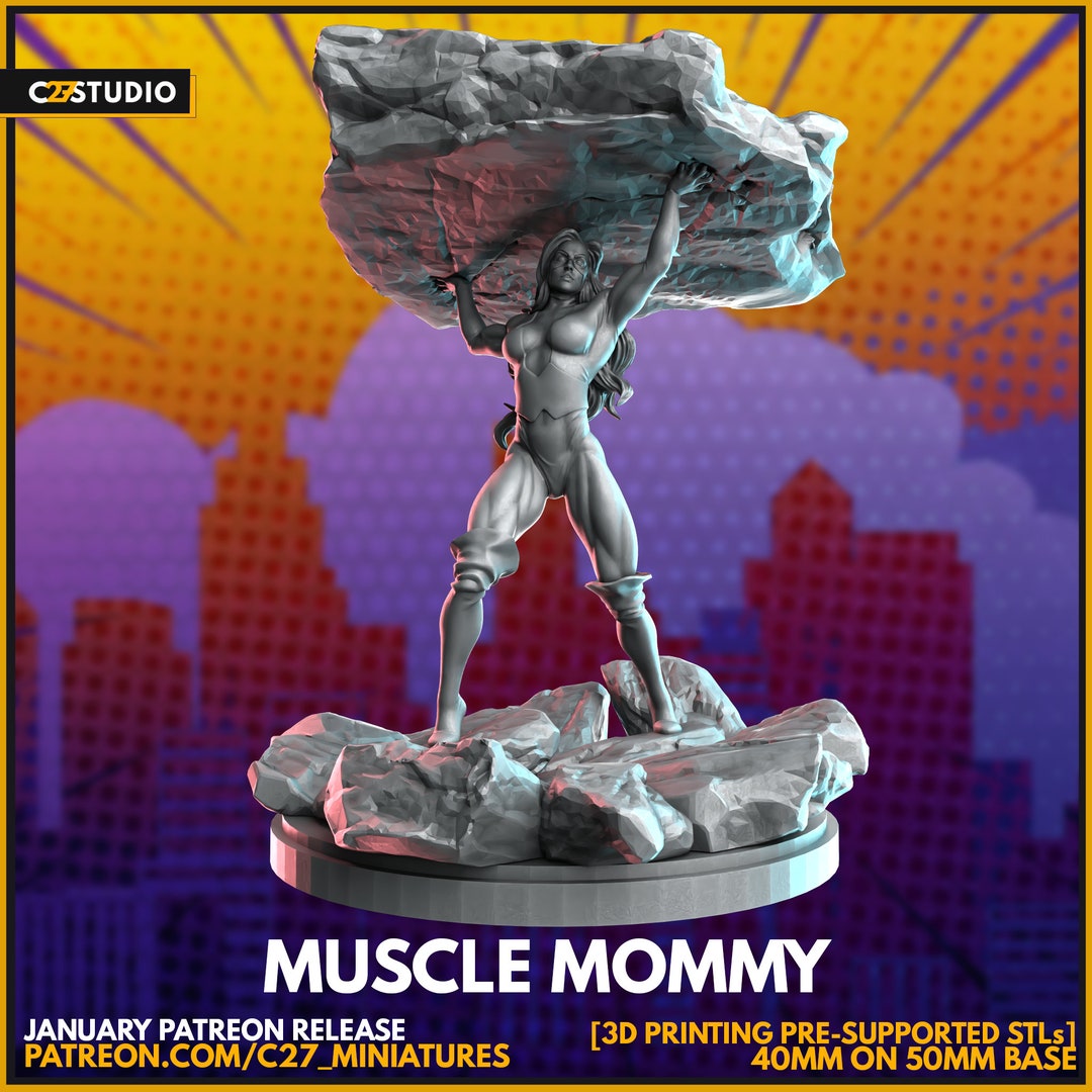 Muscle Mommy 40mm on 50mm Base by C27 Miniatures Great for Crisis ...