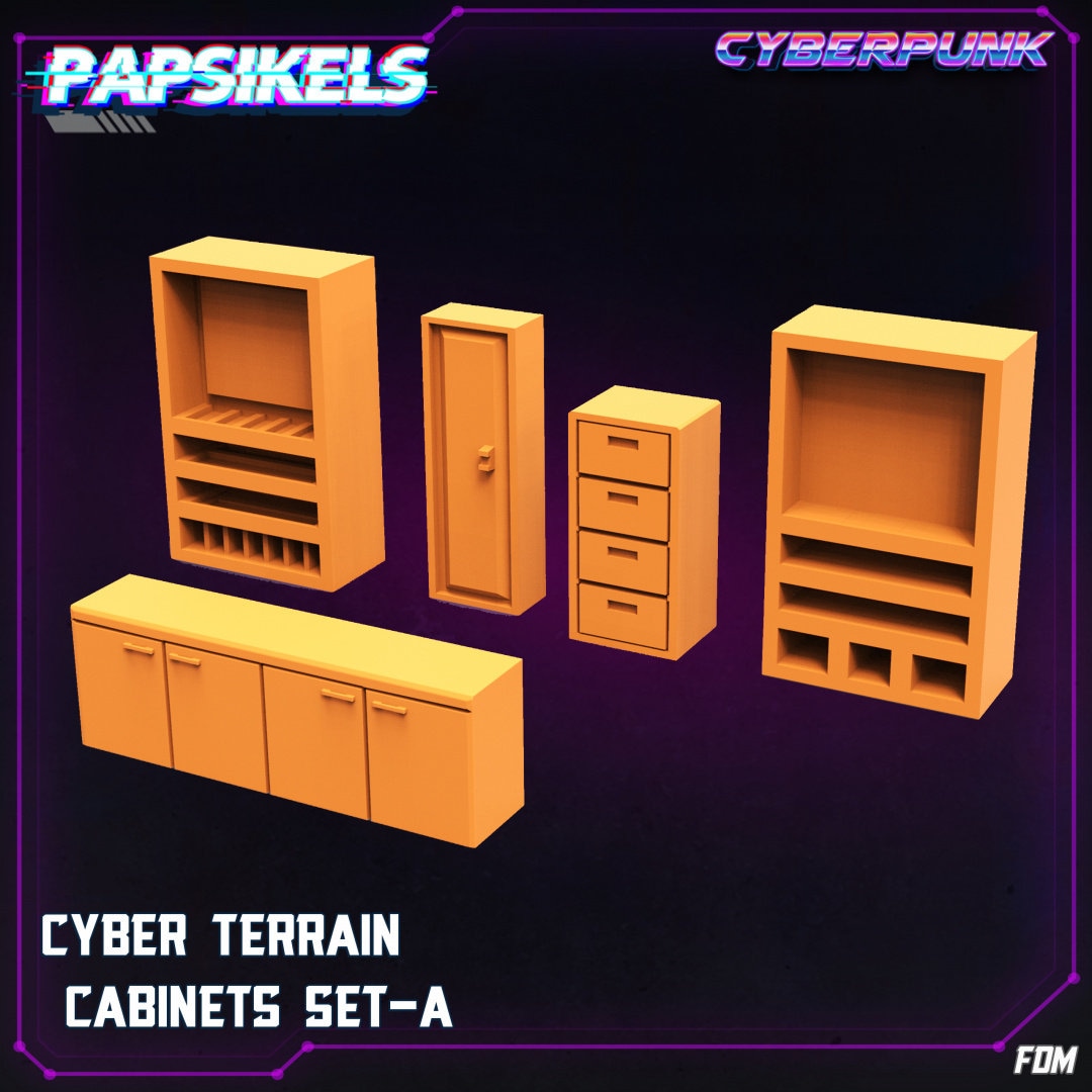 Cyber Terrain Cabinets Set -A by Papsikels Great for Cyberpunk ...