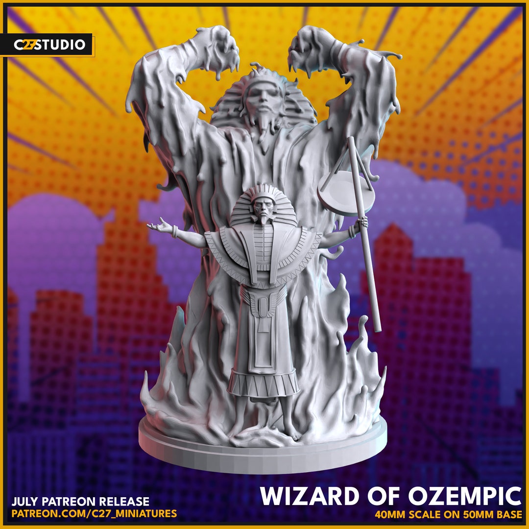 Wizard of Ozempic 40mm on 50mm Base by C27 Miniatures Great for Crisis ...