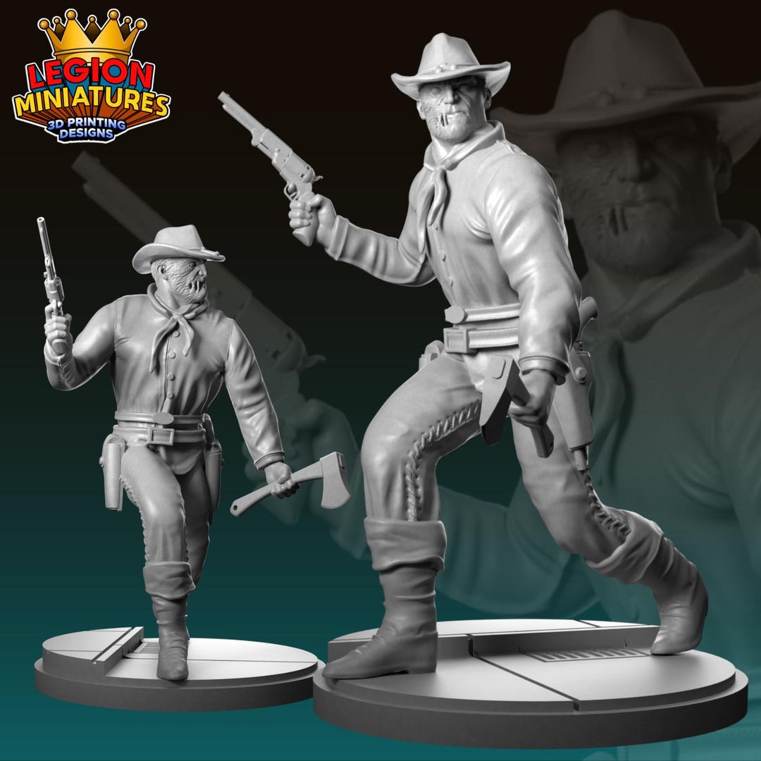 Cursed Cowboy 40mm Scale on 35mm Base by Legion Miniatures Great for ...