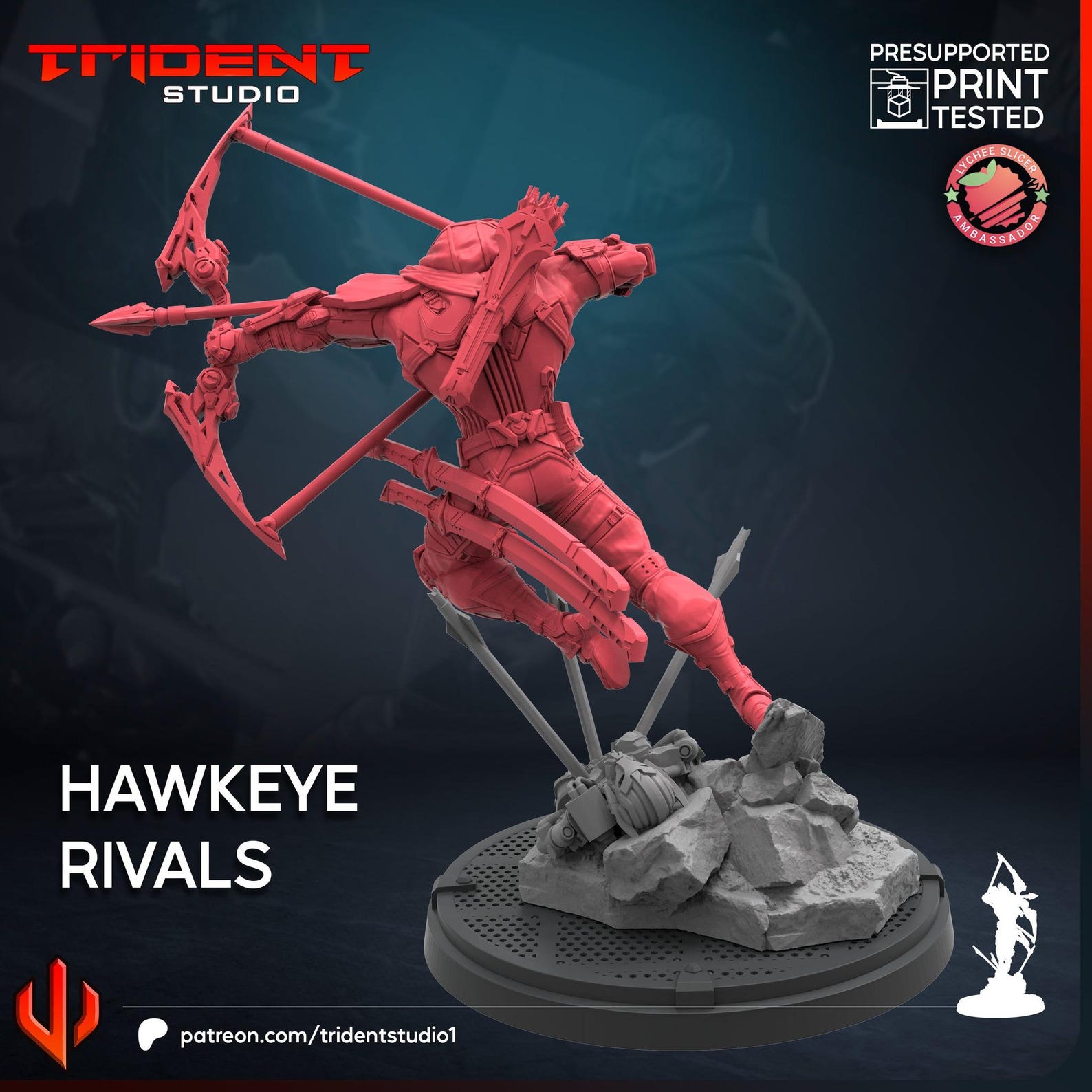 Hawk Hood 40mm Scale on 35mm Base From Trident Studios Great for Crisis ...