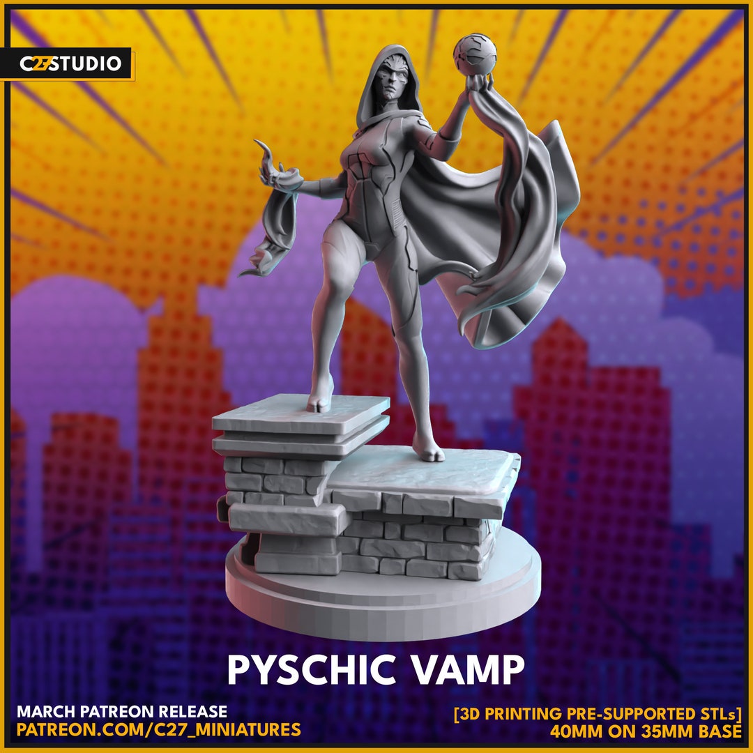 Pyschic Vamp 40mm on 35mm Base by C27 Miniatures Great for Crisis ...
