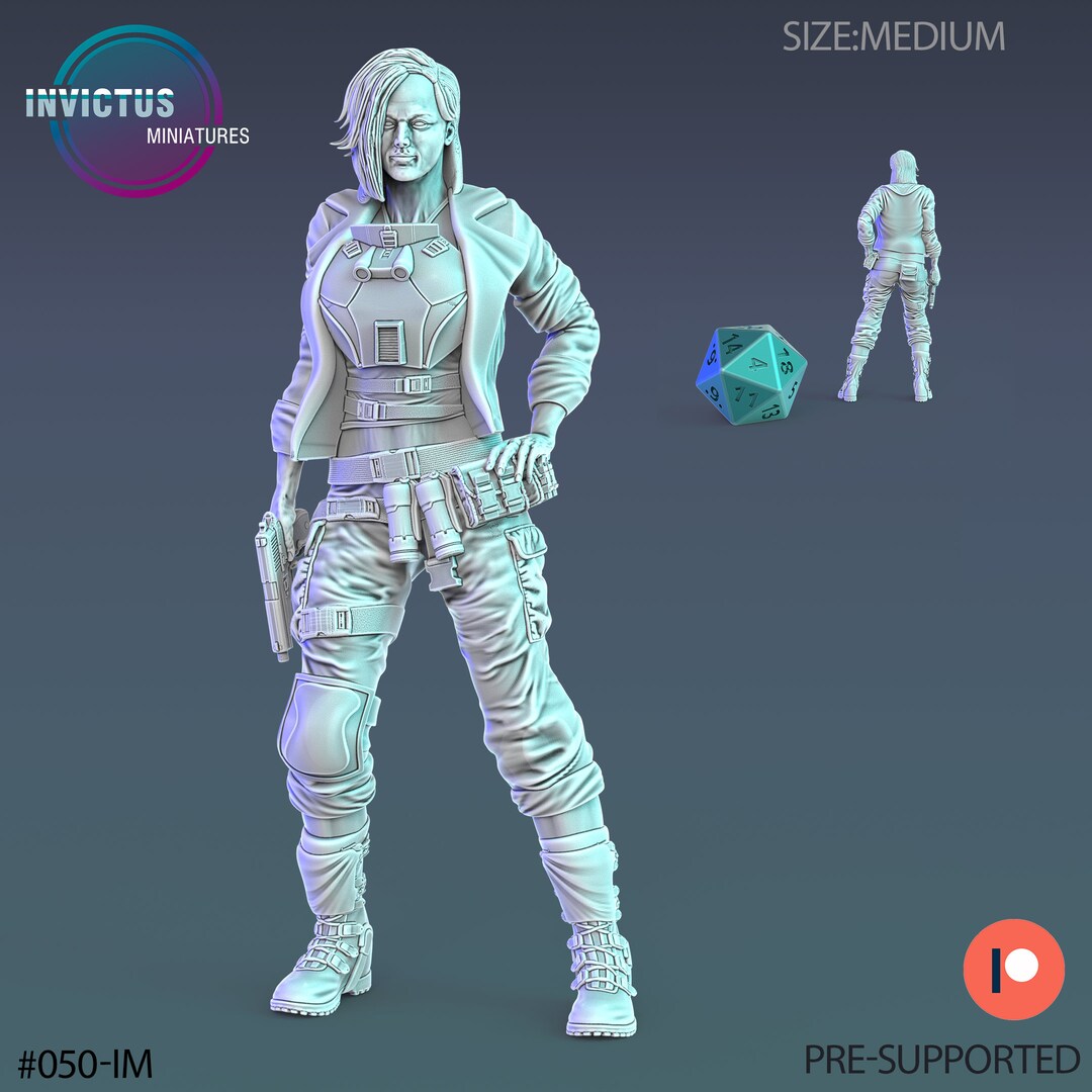 Girl Protector of Wastelands Pistol by Invictus Miniatures Great for ...