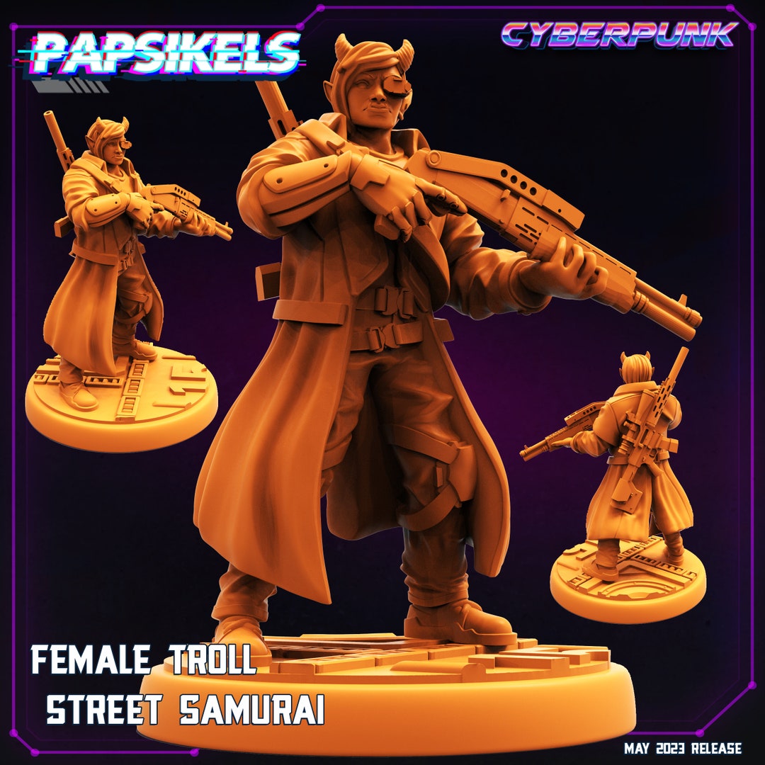 Female Troll Street Samurai Great for Cyberpunk, Shadowrun, Stargrave ...