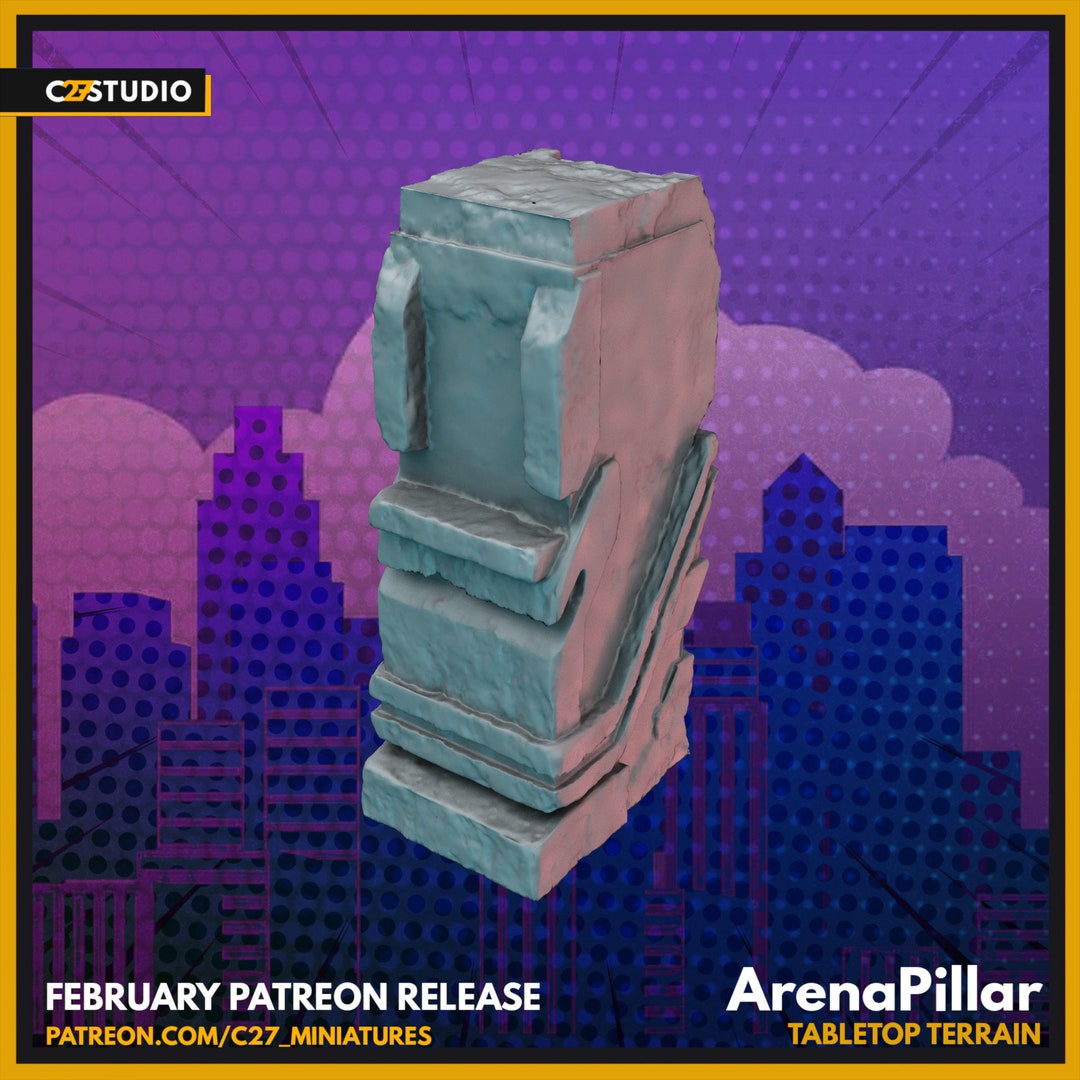 Arena Pillar by C27 Miniatures Great for Crisis Protocol, Superhero ...