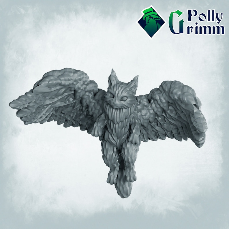 Tressym Winged Cat by Poly Grimm Great for Dungeons and Dragons ...
