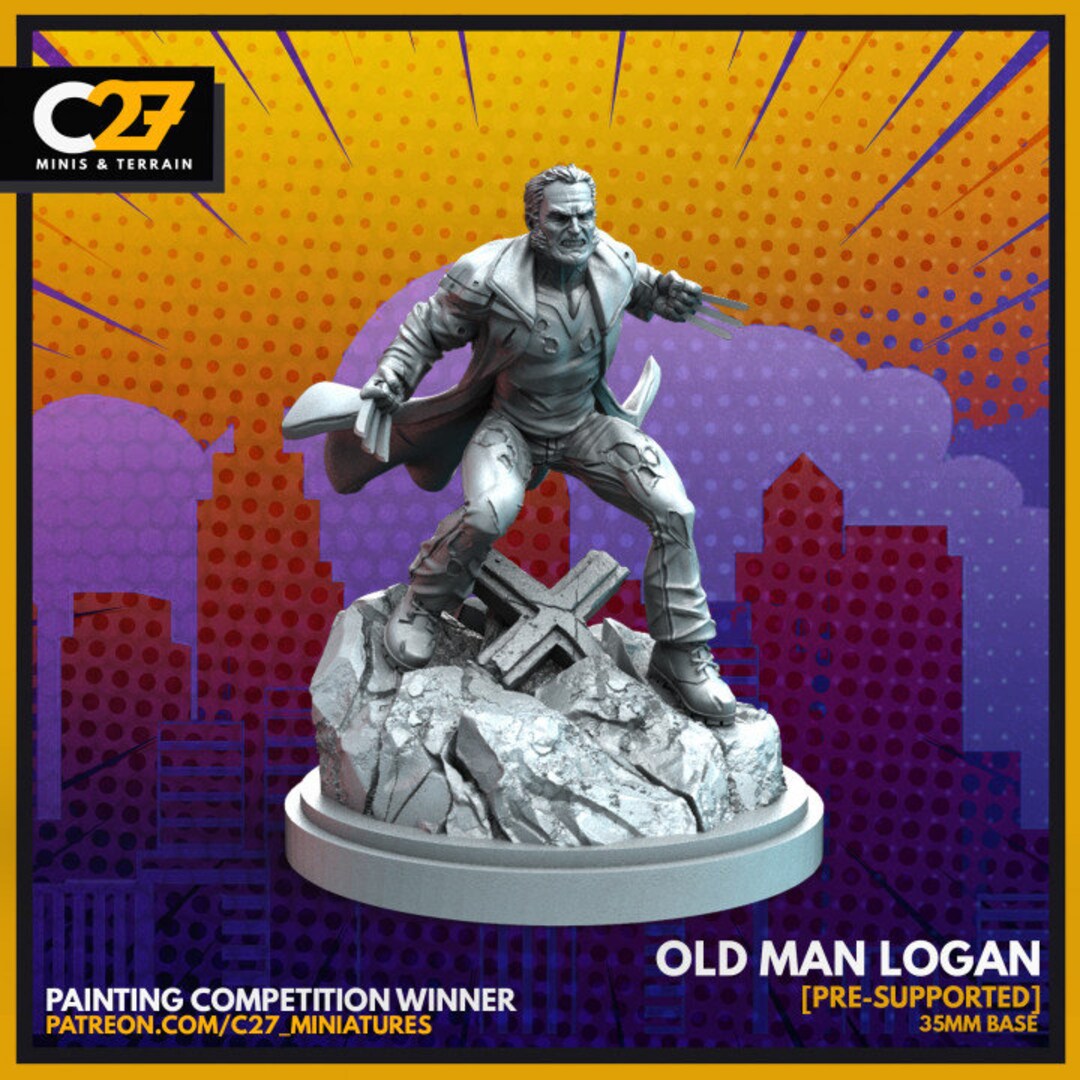 Old Man Logan by C27 Miniatures Great for Crisis Protocol, Superhero ...