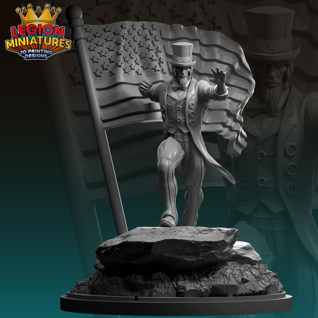 Uncle Sam by Legion Miniatures Great for Display, Superhero Rpgs, and ...