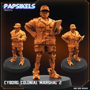 Cyborg Colonial Marshal 32mm Scale by Papsikels Great for Cyberpunk ...