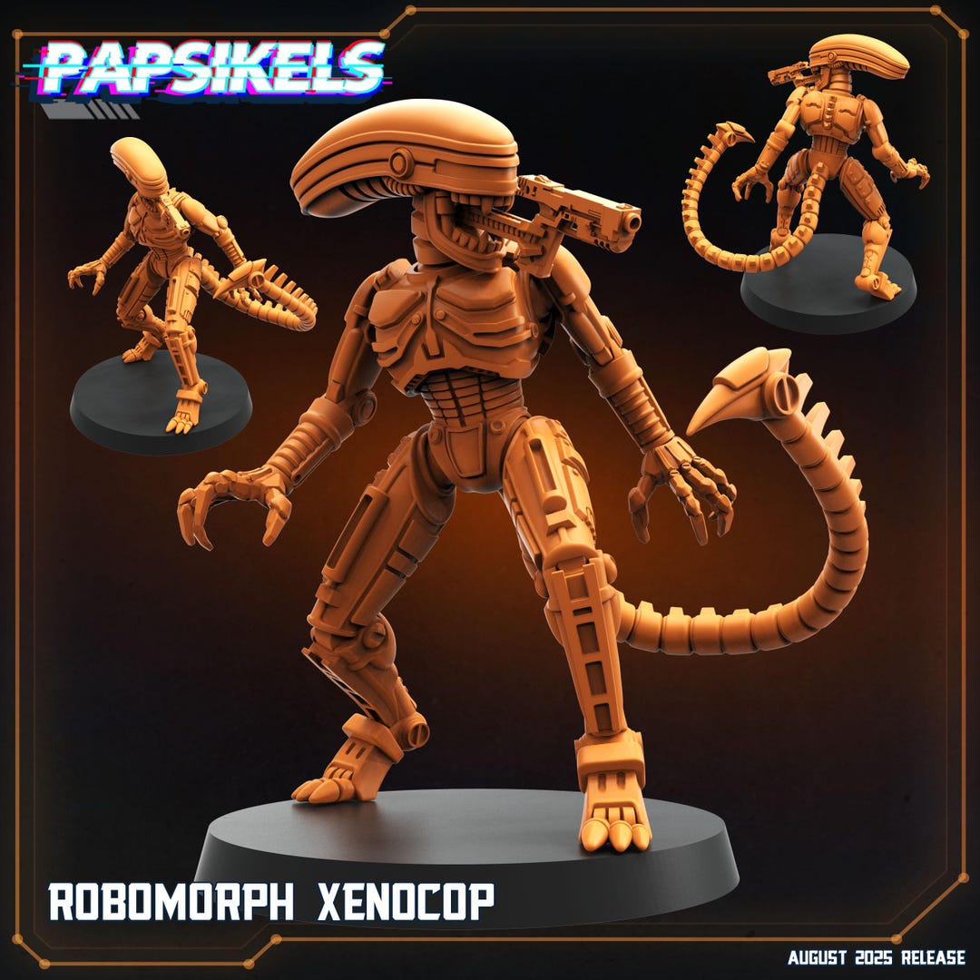 Robomorph Xenocop 32mm Scale by Papsikels Great for Cyberpunk ...