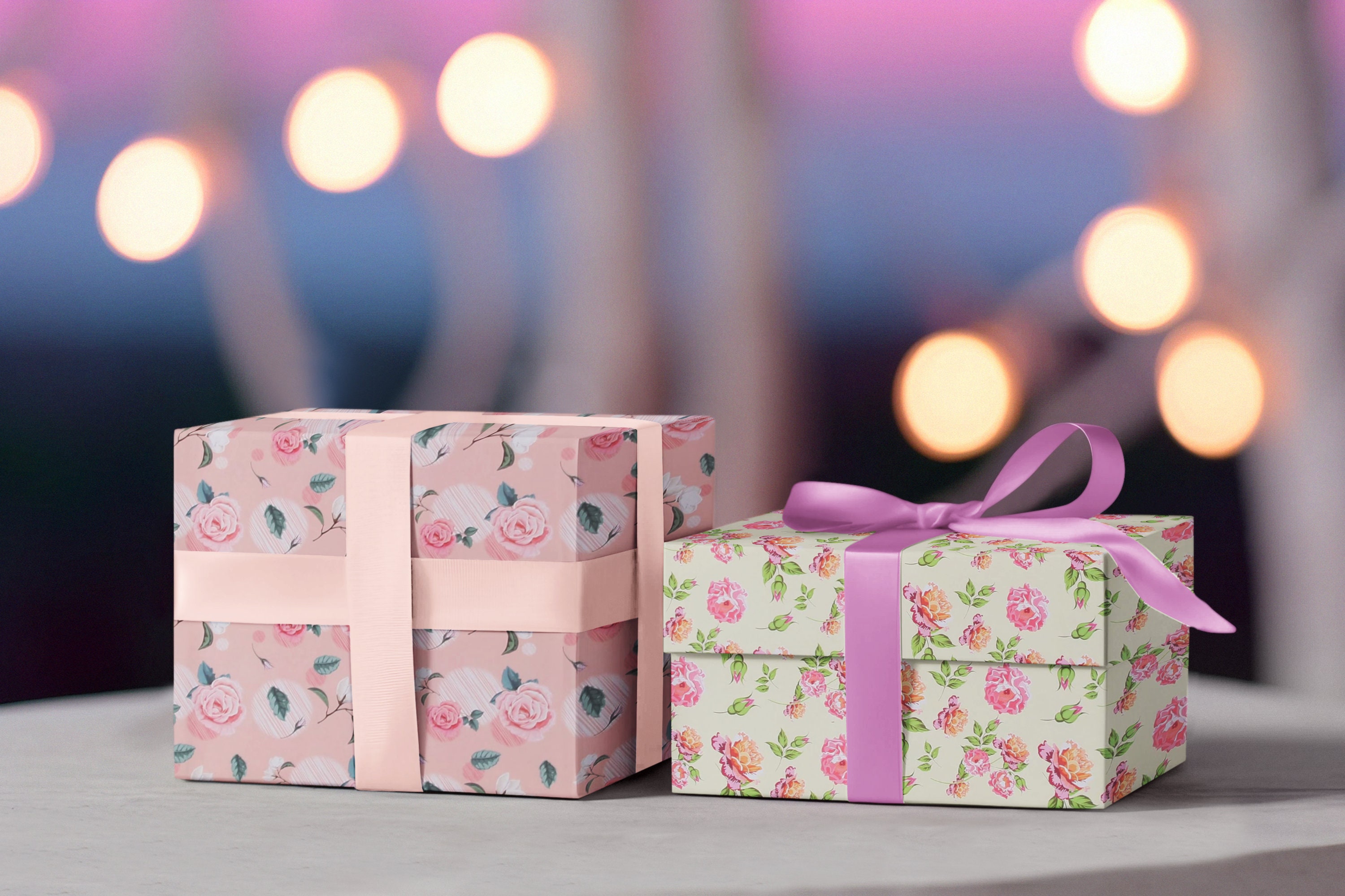 Blush Pink Rose Wrapping Paper Romantic Floral Print for - Etsy