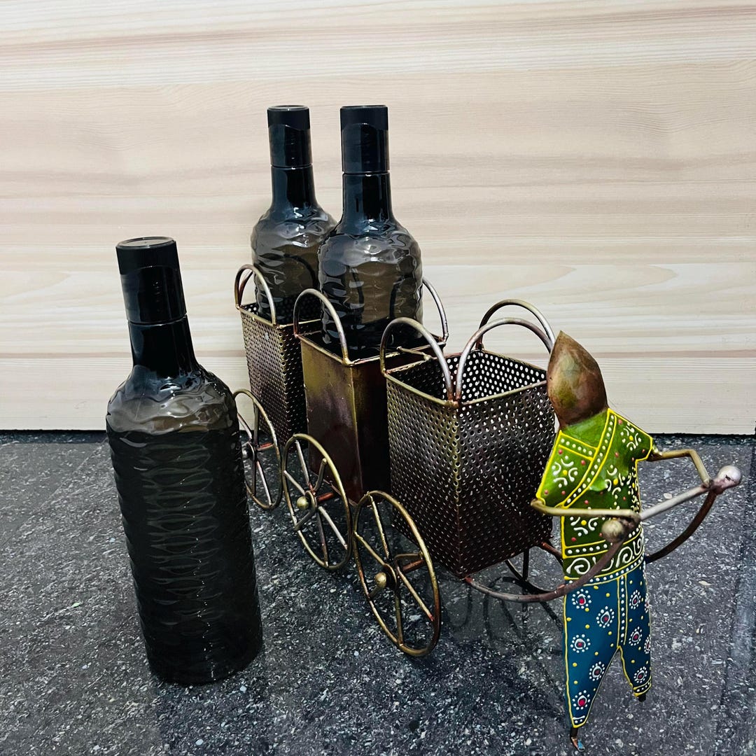 Handcrafted Iron Wine & Beer Trolley - Elegant Men's Celebration Rack ...