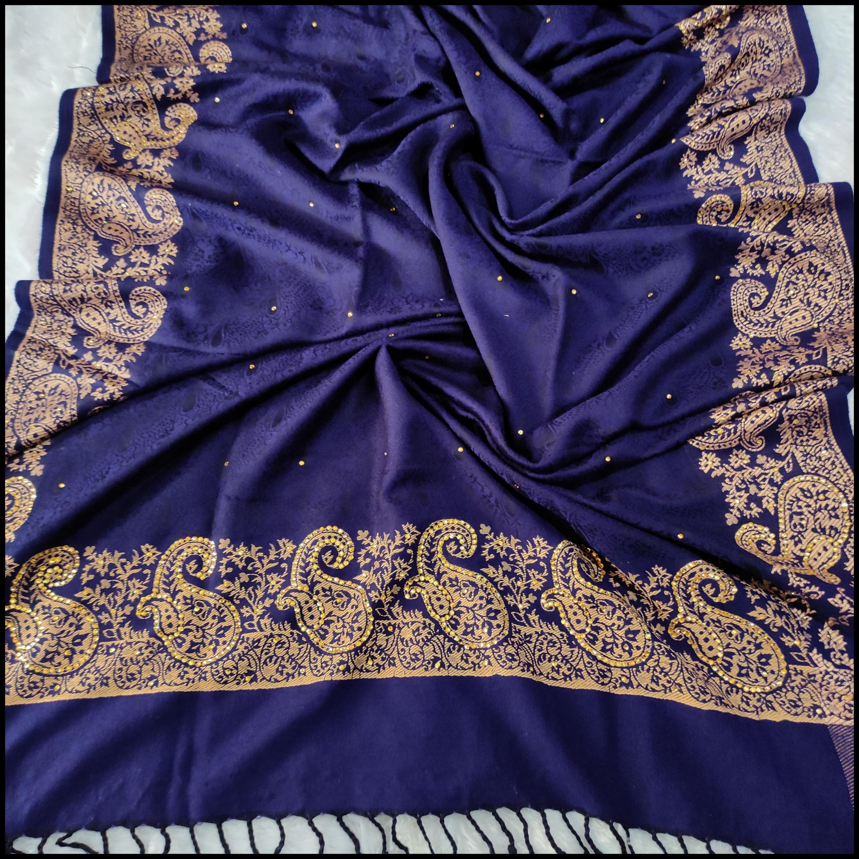 Elegant Woolen Indian Wedding Shawls With Intricate Stone Work ...
