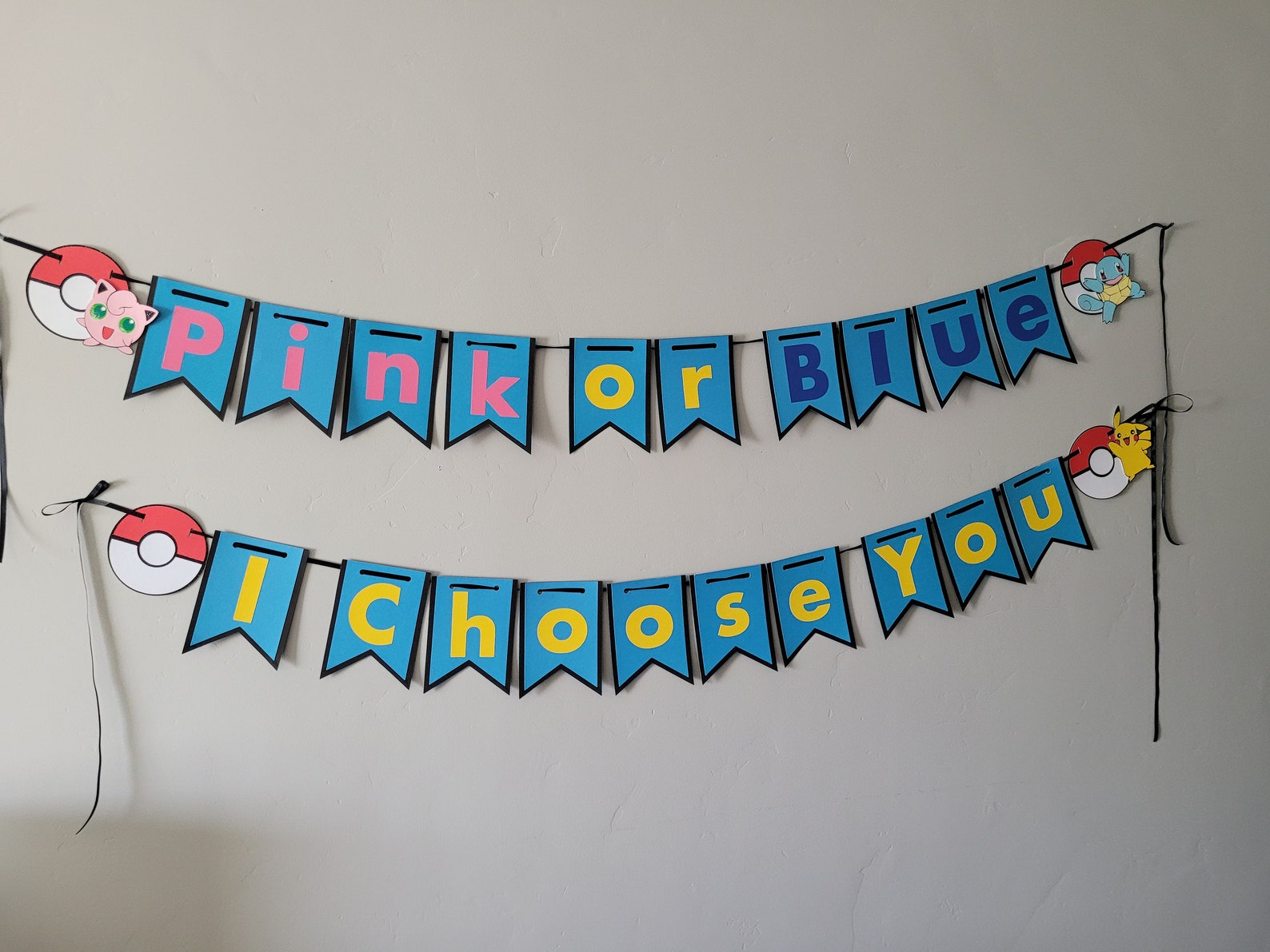 Pokemon Gender Reveal, Pokemon Baby Shower, Pikachu Banner, Pikachu ...