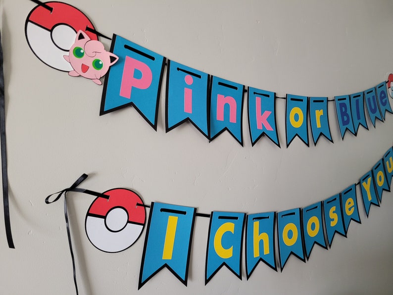 Pokemon Gender Reveal Pokemon Baby Shower Pikachu Banner - Etsy