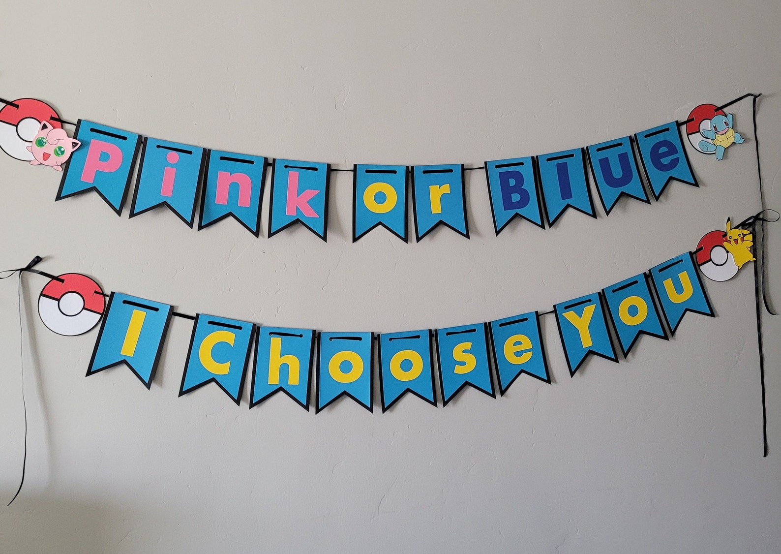 Pokemon Gender Reveal Pokemon Baby Shower Pikachu Banner - Etsy