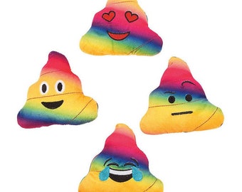 Rainbow Poop Emoji Plush - Etsy