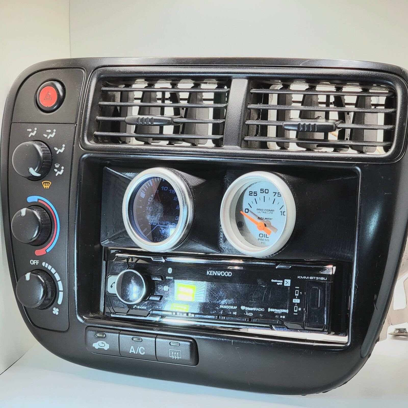 52mm 2 Double Gauge Pod Radio Stereo 99-05 Civic EM1 EM2 RD1 97-01 CRV ...