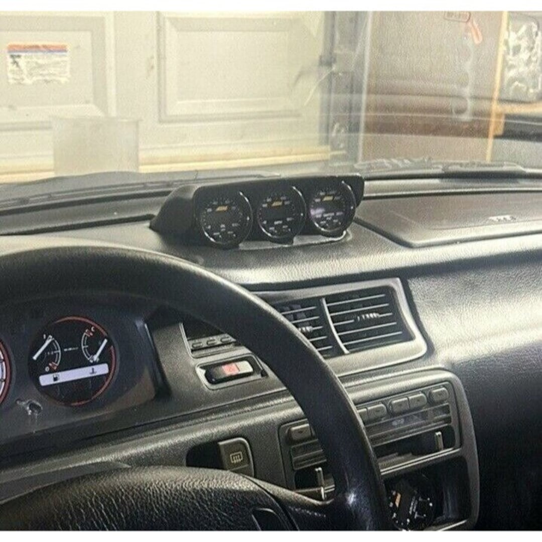 Civic EG Dash Vent 3 Gauge LHD Pod 52mm Hood Shade Triple Honda Mount ...