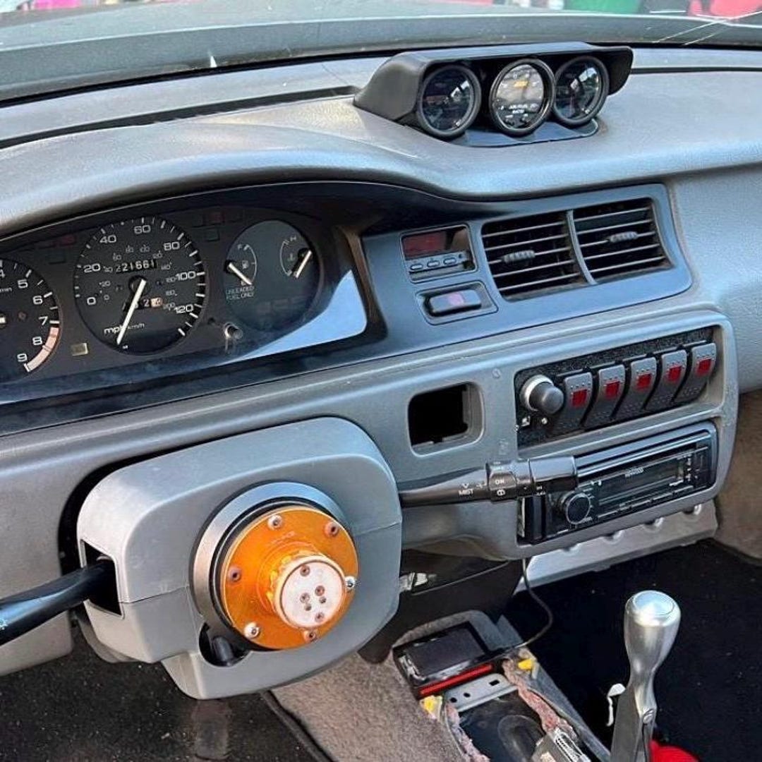 Civic EG Dash Vent 3 Gauge LHD Pod 52mm Hood Shade Triple Honda Mount ...