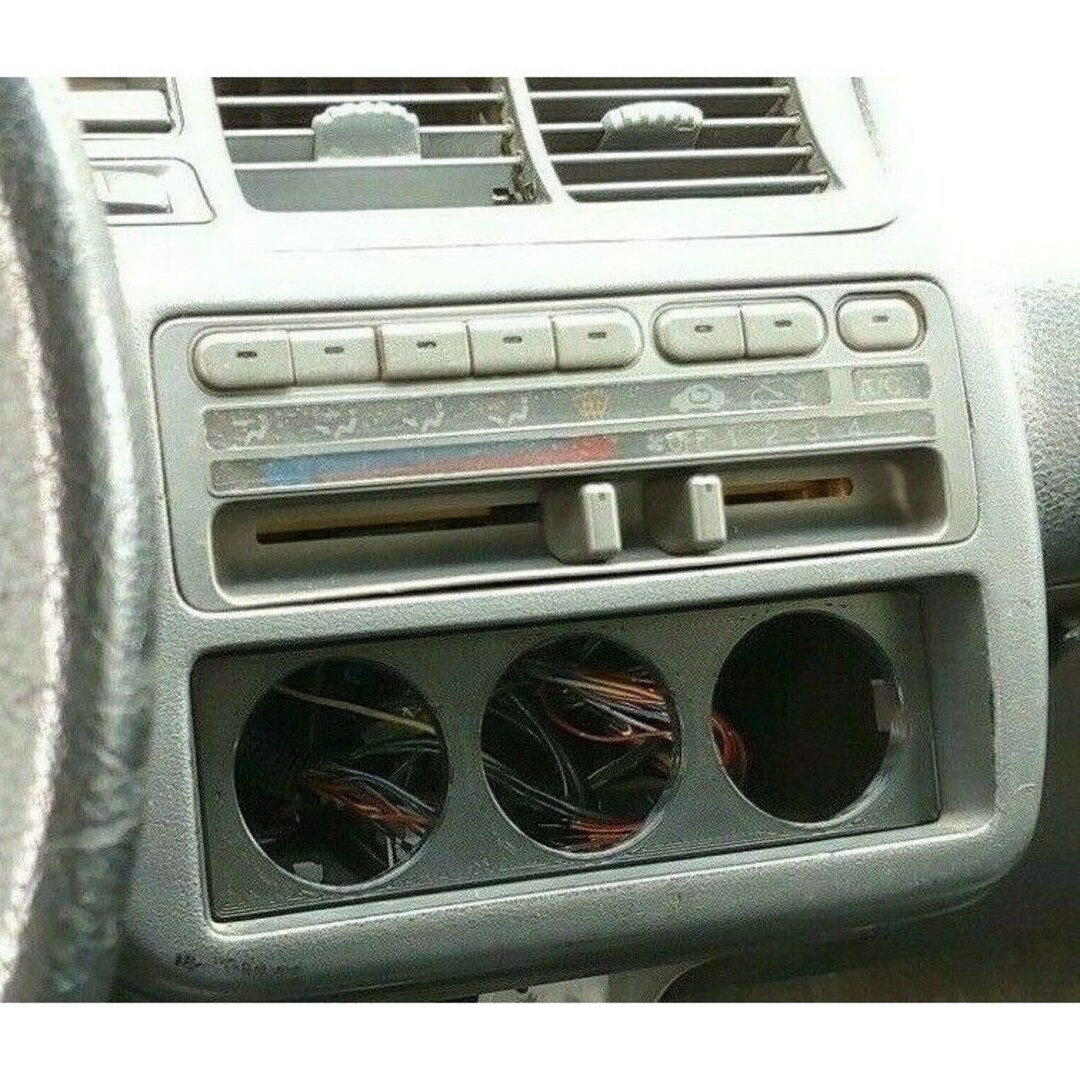 1 2 3 Gauge Pod Plate Radio Delete Single Din 52mm Civic Del Sol CRX ...
