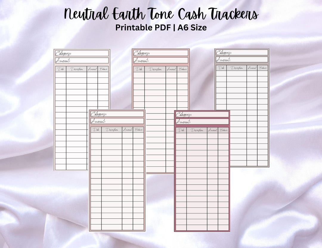 Earth Tone Cash Budgeting Tracker: A6 Cash Envelope Insert (digital ...