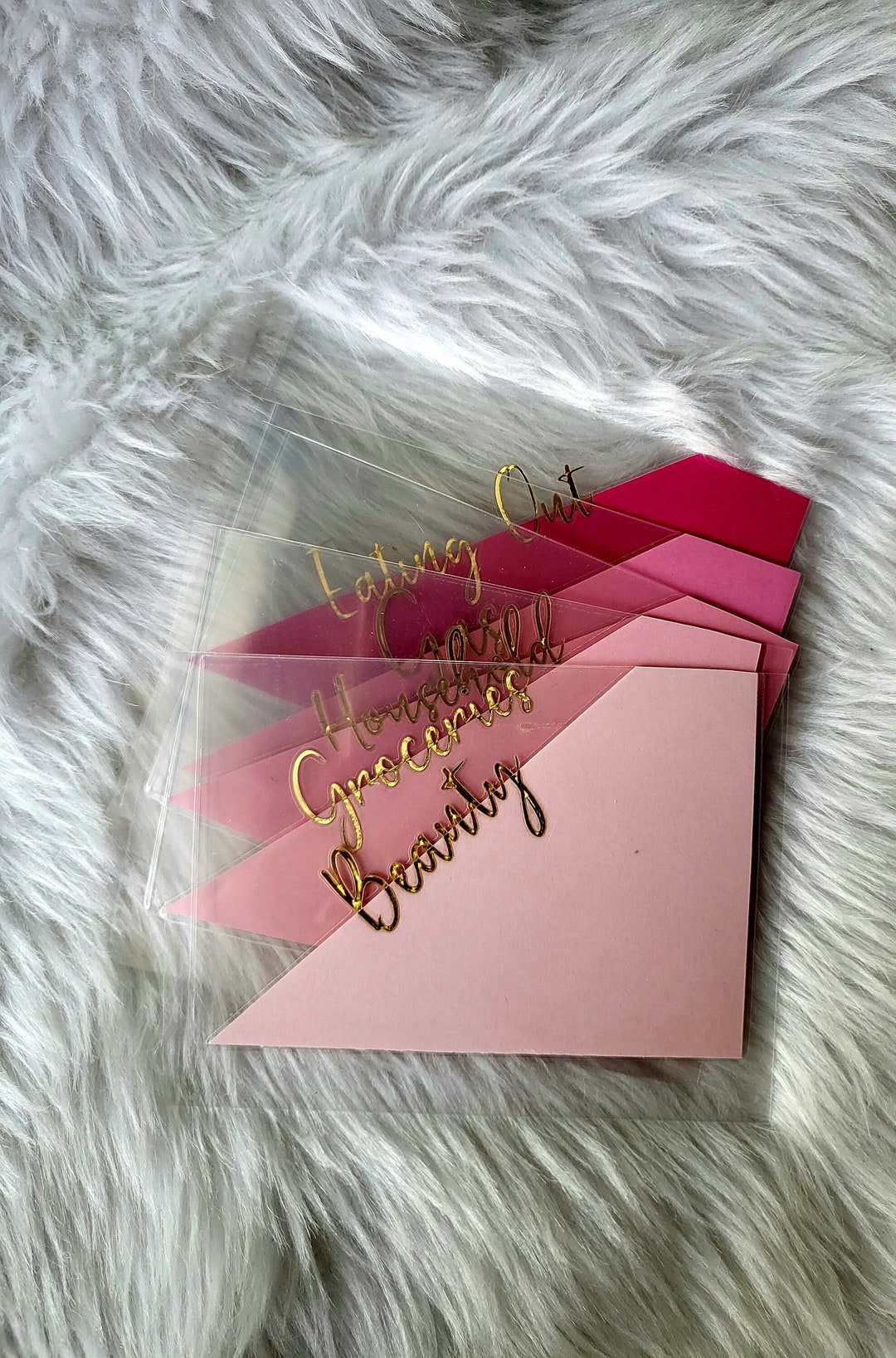 Mini A7 Pink Ombre Cash Clear Back Cash Envelopes Peek a Boo Cash ...