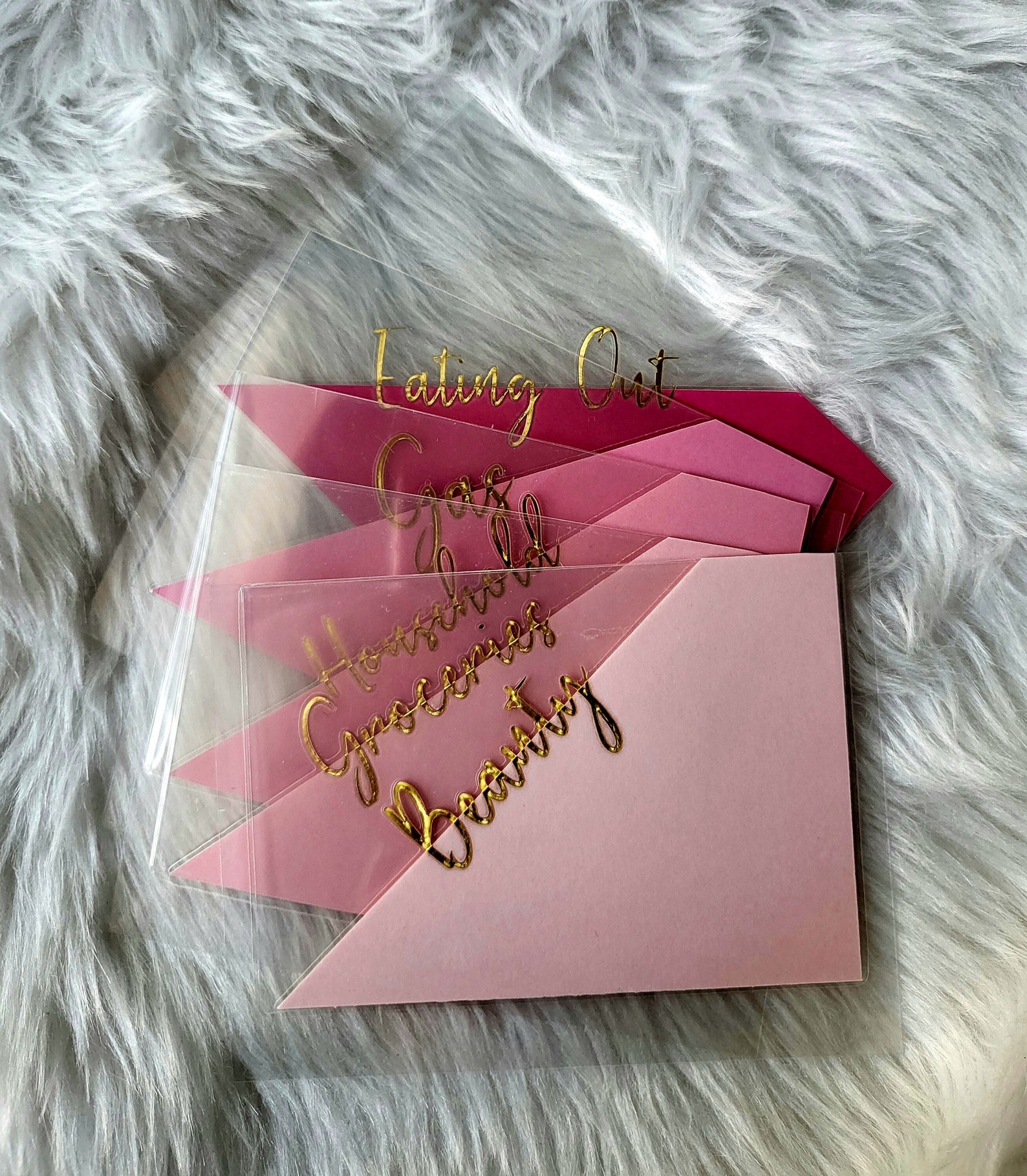Mini A7 Pink Ombre Cash Clear Back Cash Envelopes Peek a Boo Cash ...