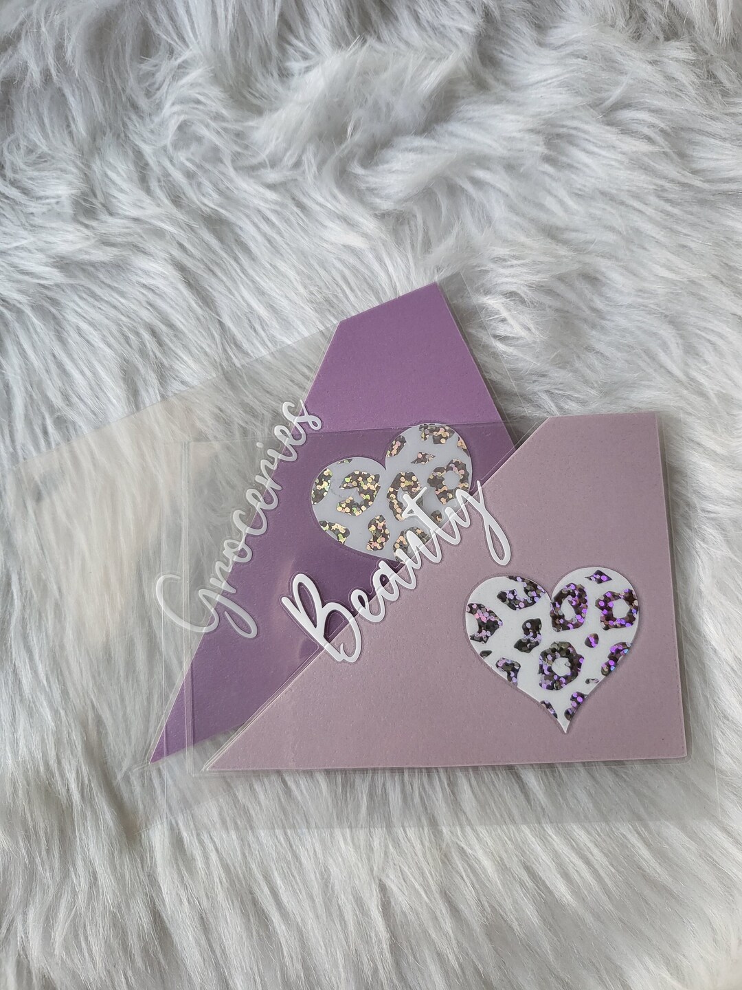 Mini A7 Dual Tone Shimmer Purple Ombre Cash Clear Back Cash Envelopes ...
