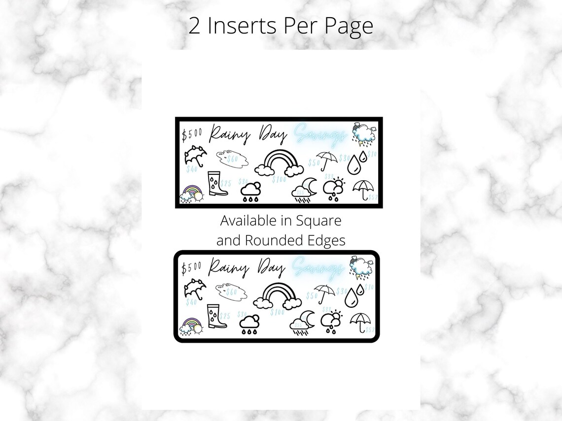 Rainy Day Savings Challenge Coloring Pages Color by Number | Etsy