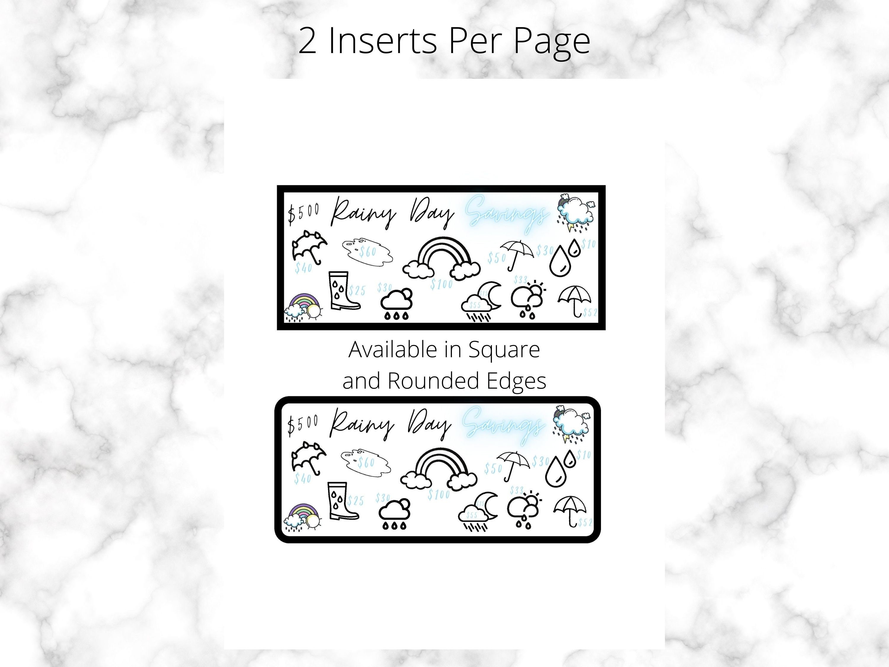 Rainy Day Savings Challenge Coloring Pages Color by Number | Etsy