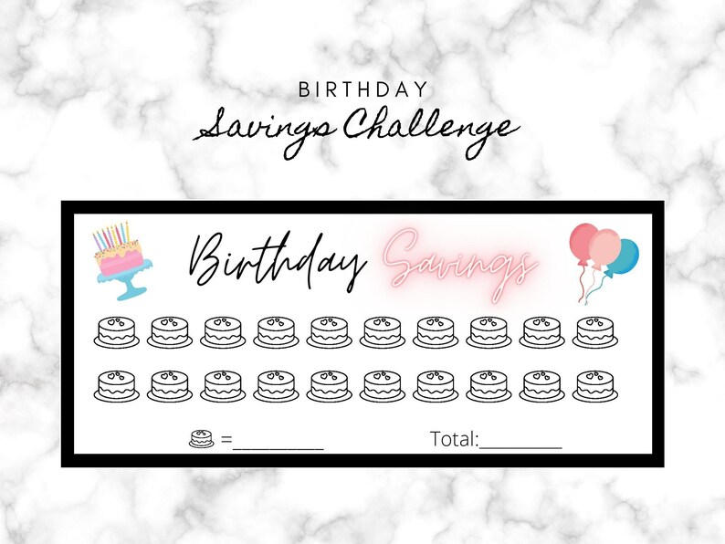 Birthday Savings Challenge Coloring Pages Color by Number - Etsy