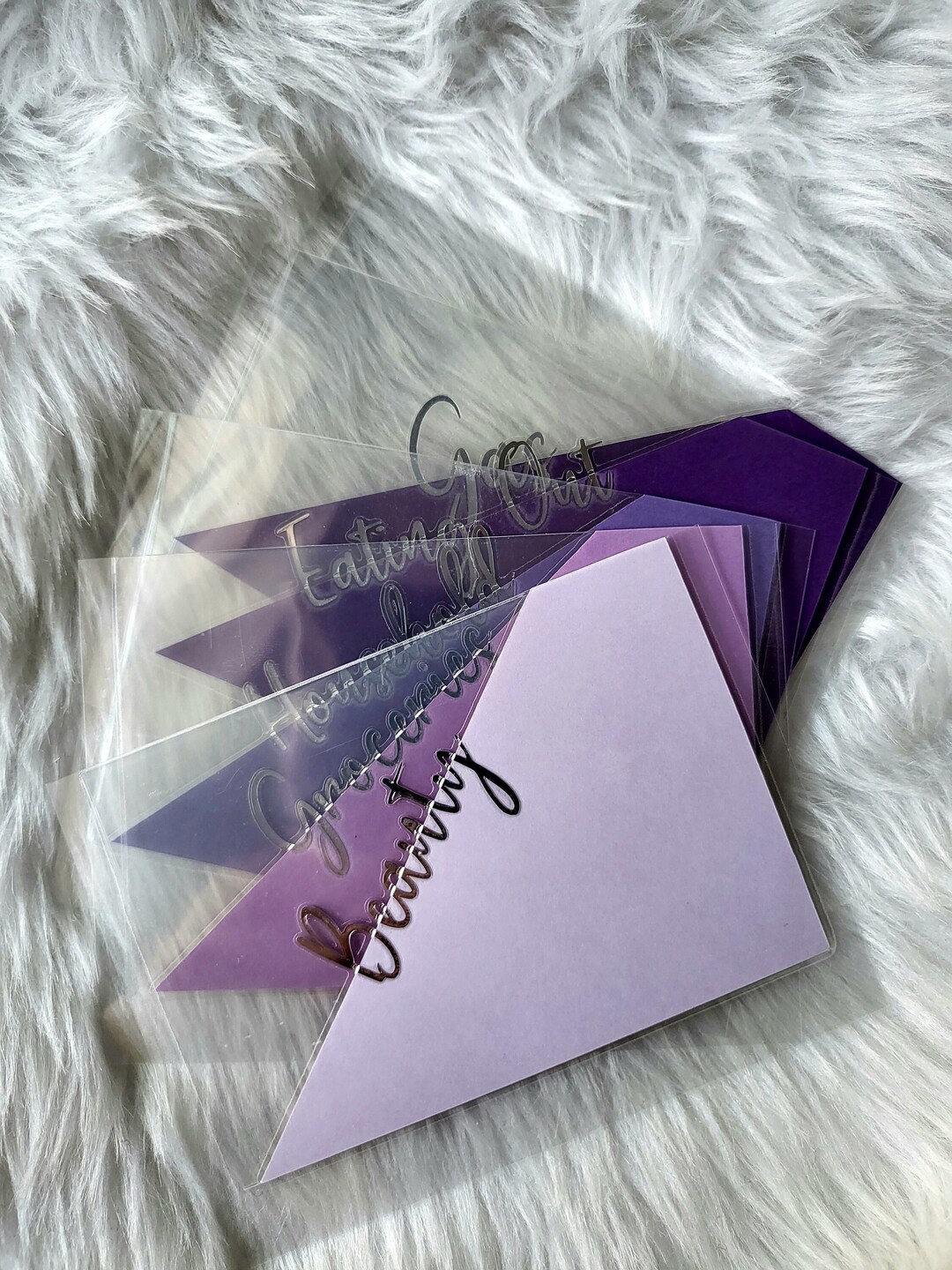 Mini A7 Purple Ombre Cash Envelopes: Laminated Budget System, Set of 5 ...