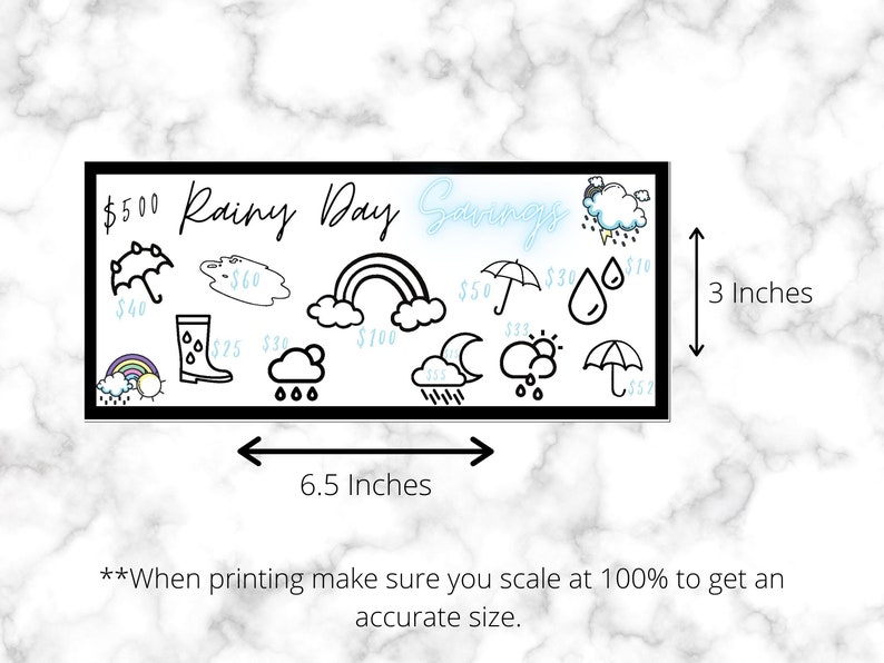 Rainy Day Savings Challenge Coloring Pages Color by Number | Etsy