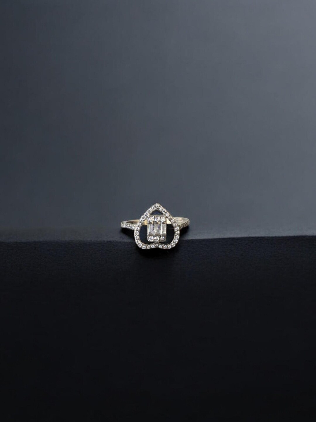 Heart Shaped Solitaire Silver Ring for Women, Elegant Promise Ring ...