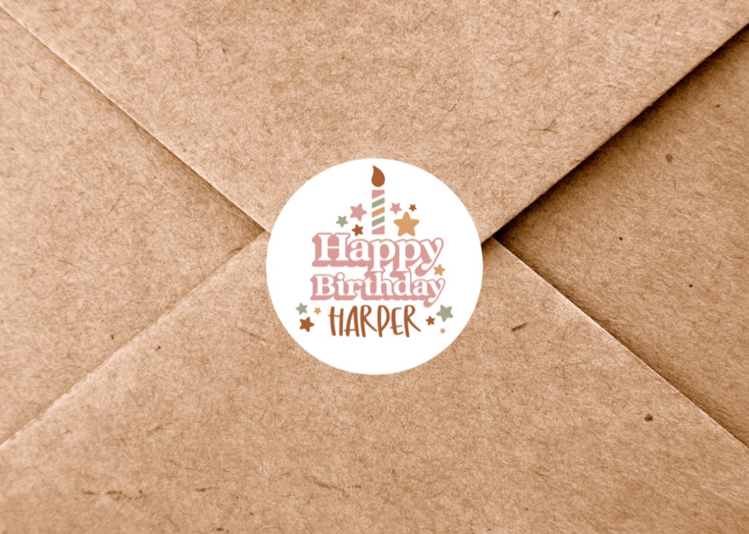 Customizable Happy Birthday Stickers Happy Birthday Stickers Custom ...