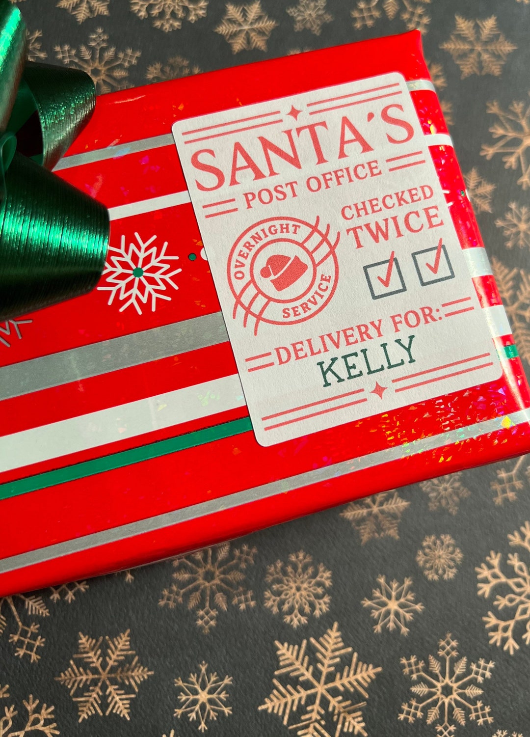 Christmas Gift Stickers Pack of 2 Stickers Personalized From Santa's ...