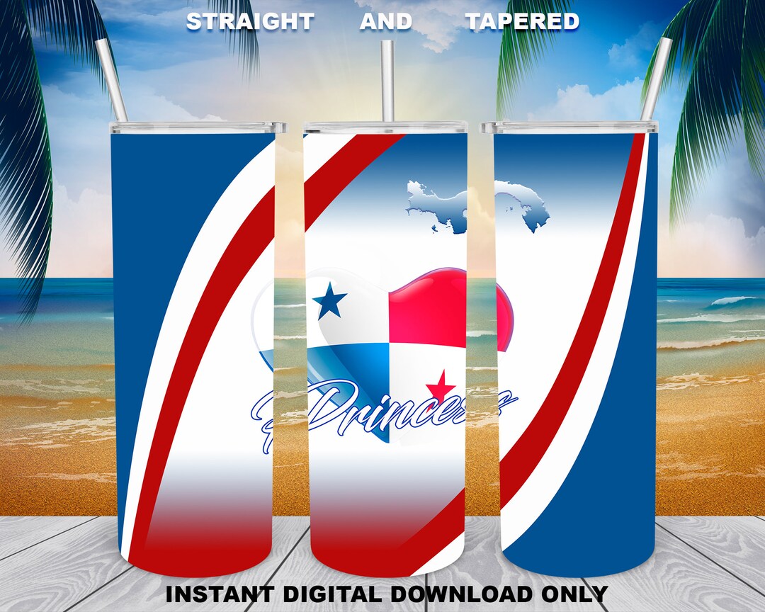 Panamanian Princess Flag Heart 20oz Tumbler Sublimation Design (digital ...