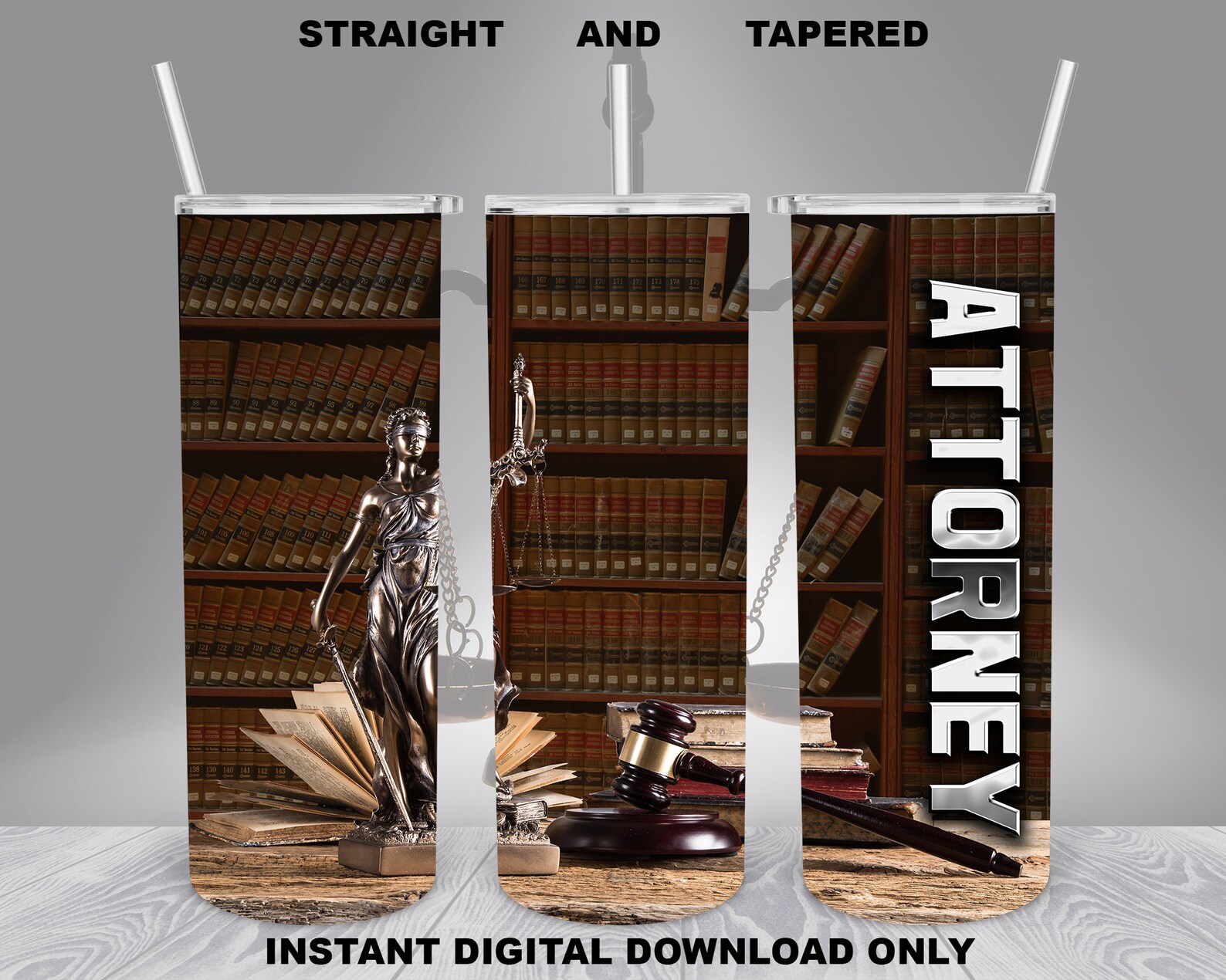 Attorney, 20oz Skinny Tumbler, Sublimation Design for Straight/tapered ...