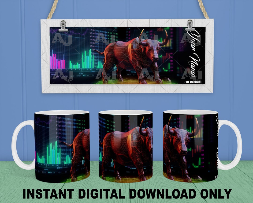 Bull Run Stock Market Mug Sublimation Design (PNG Digital Download) - Etsy