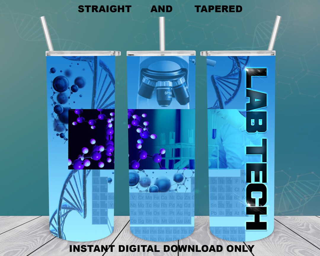 Lab Tech 20oz Tumbler Sublimation Design: Straight/tapered PNG (digital ...