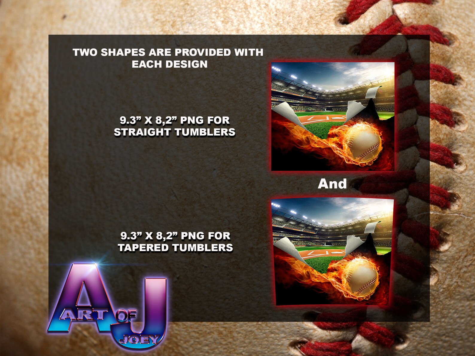 20oz Skinny Tumbler Baseball on Fire With Stadium Sublimation - Etsy