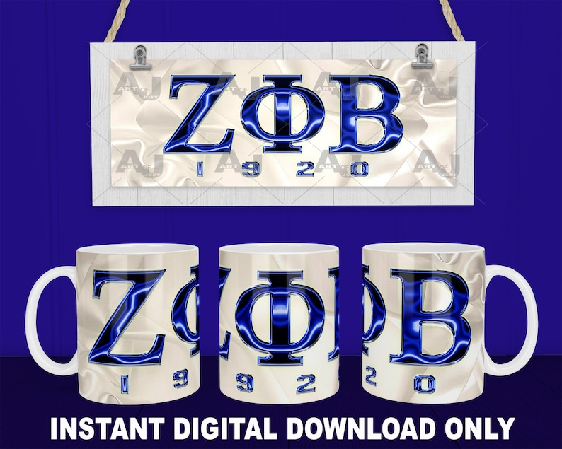 Zeta Phi Beta Blue and White 2 Versions 11oz 12oz and 15oz - Etsy