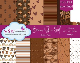 Digital Paper Brown - Etsy