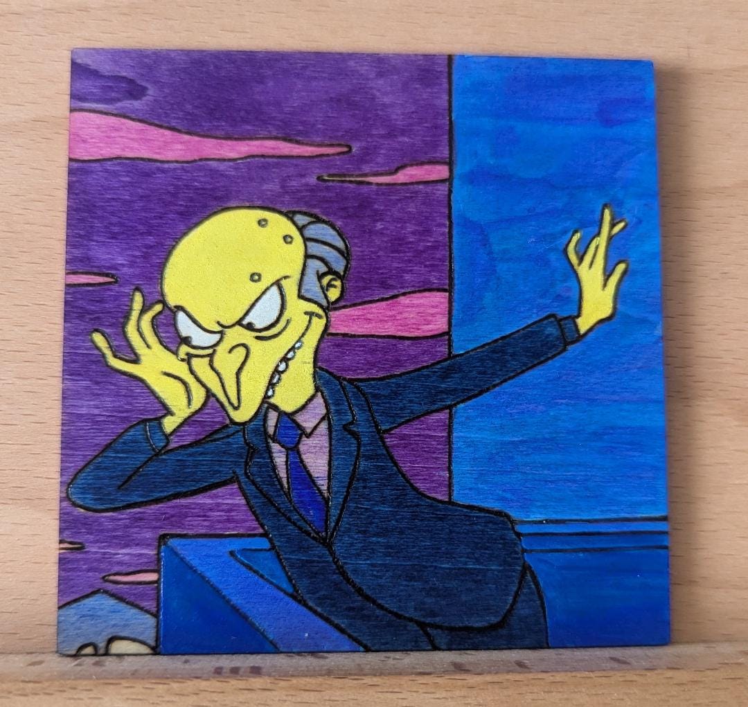 Wooden Coaster With the Simpsons Frame of Your Choice - Etsy