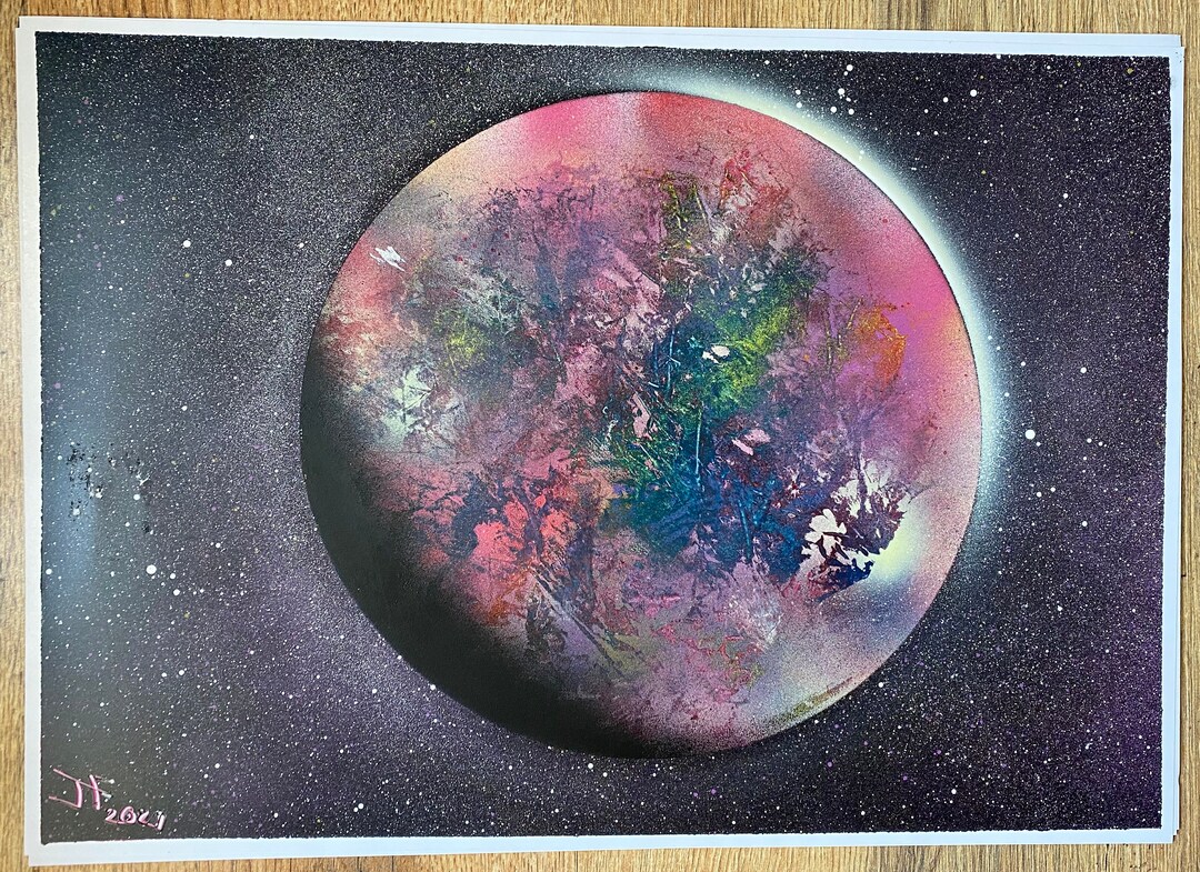 Colourful Planet Spray Paint Art - Etsy