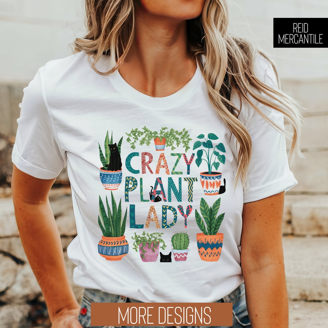 Cats and Plant Shirt, Crazy Plant Lady Shirt, Gardner Shirt, Plant ...