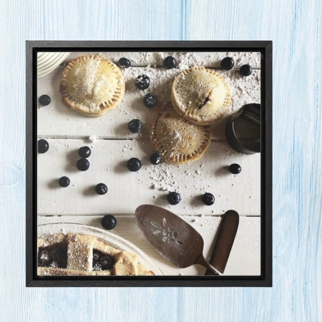 Blueberry Print, Food Canvas Art Blueberry Pie Canvas Print Kitchen ...